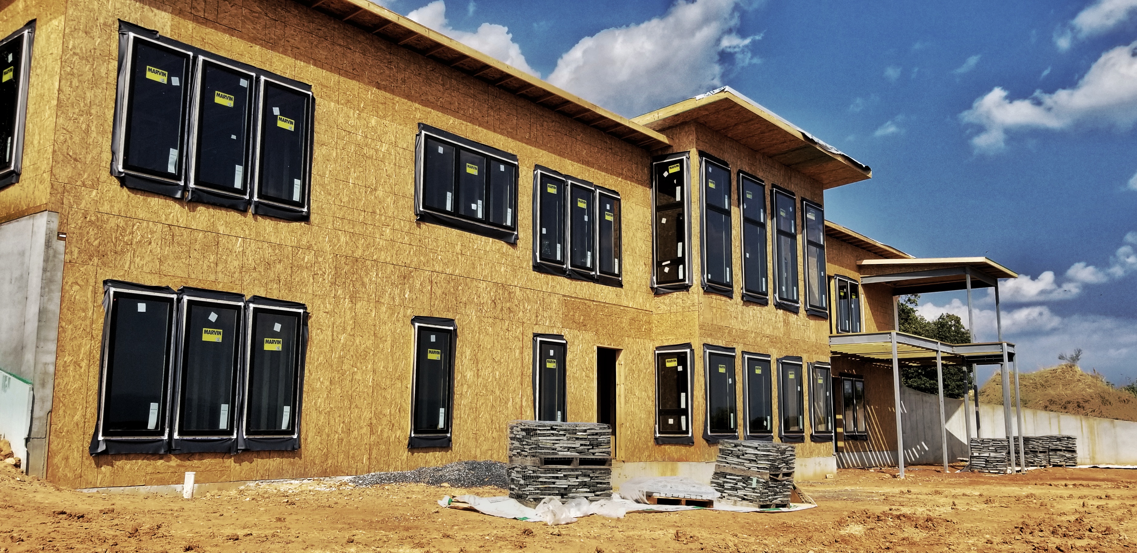 The Gaines Group Architects Modern House on a Hill under construction